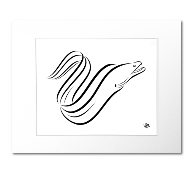 Moray Eel Wall Art Print - Museum Quality Black And White Eel Artwork ...