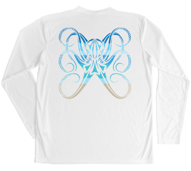 Octopus Men's Long Sleeve UV Beachscape White Swim Shirt – Shark Zen
