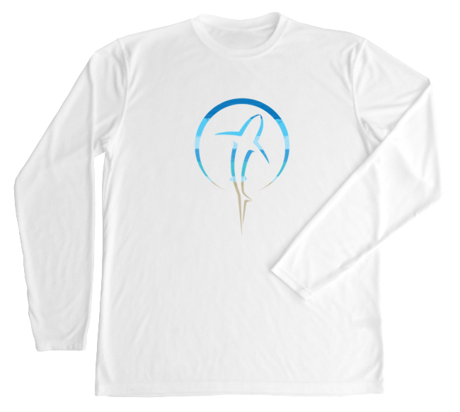 Shark Zen Men's Long Sleeve UV Beachscape White Performance Shirt