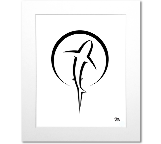 Shark Art Print | Black and White Shark Wall Art – Shark Zen