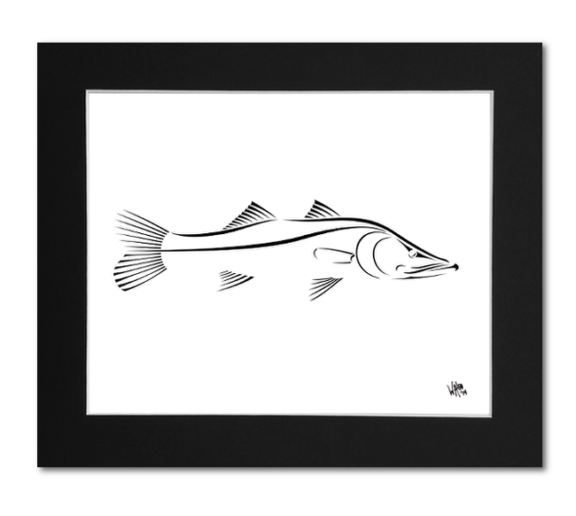 Snook Art Print | Black and White Snook Wall Art – Shark Zen