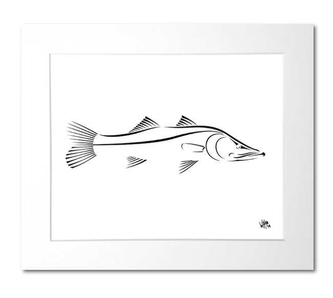 Snook Art Print | Black and White Snook Wall Art – Shark Zen
